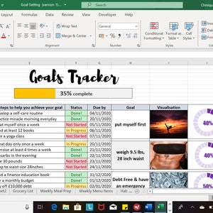 Life Planner Goals Tracker Excel Spreadsheet, Personal Planner Daily ...