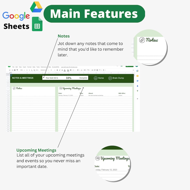 Brain Dump Google Sheets Adhd to Do List Google Sheets - Etsy