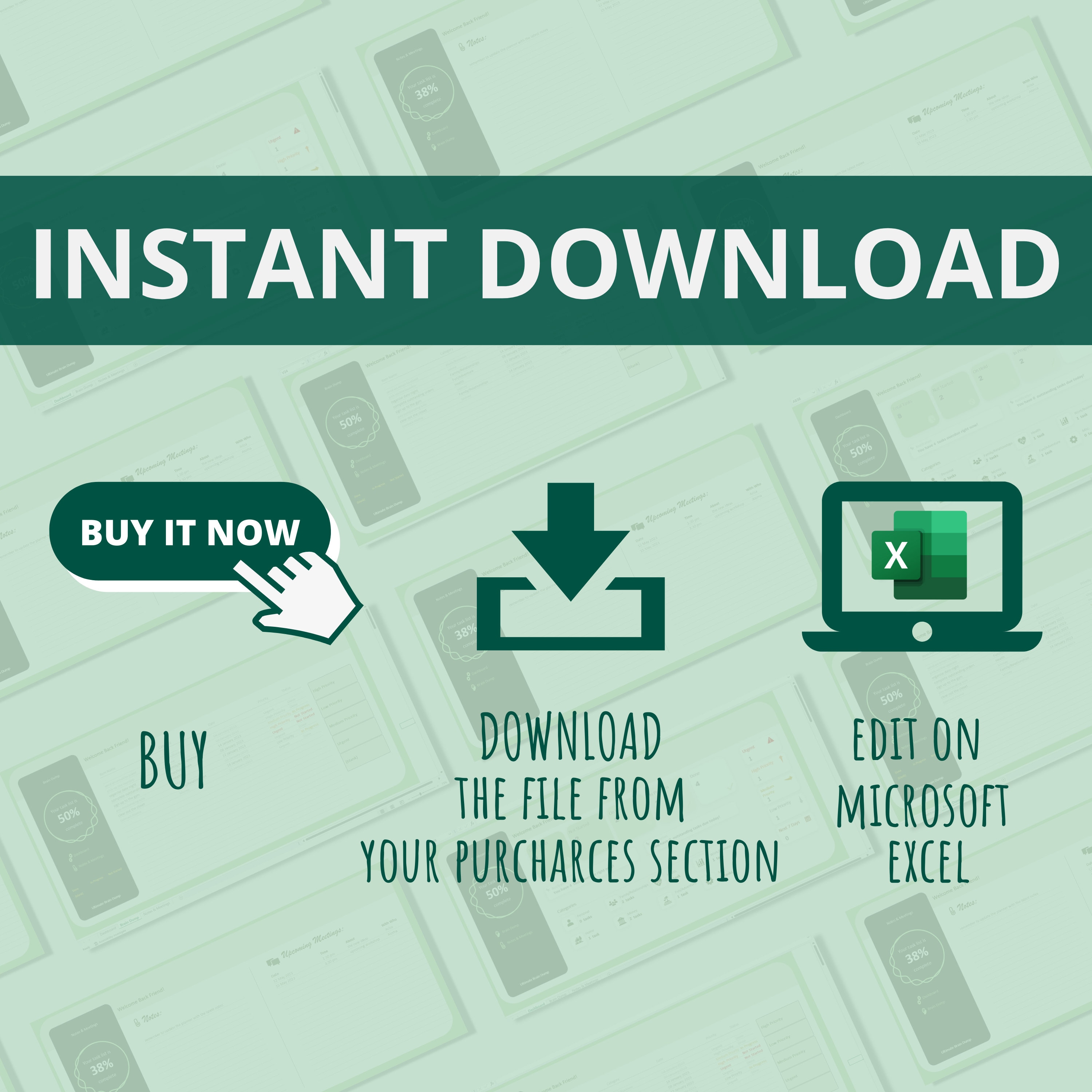 Brain Dump Excel Spreadsheet Adhd to Do List Excel - Etsy UK