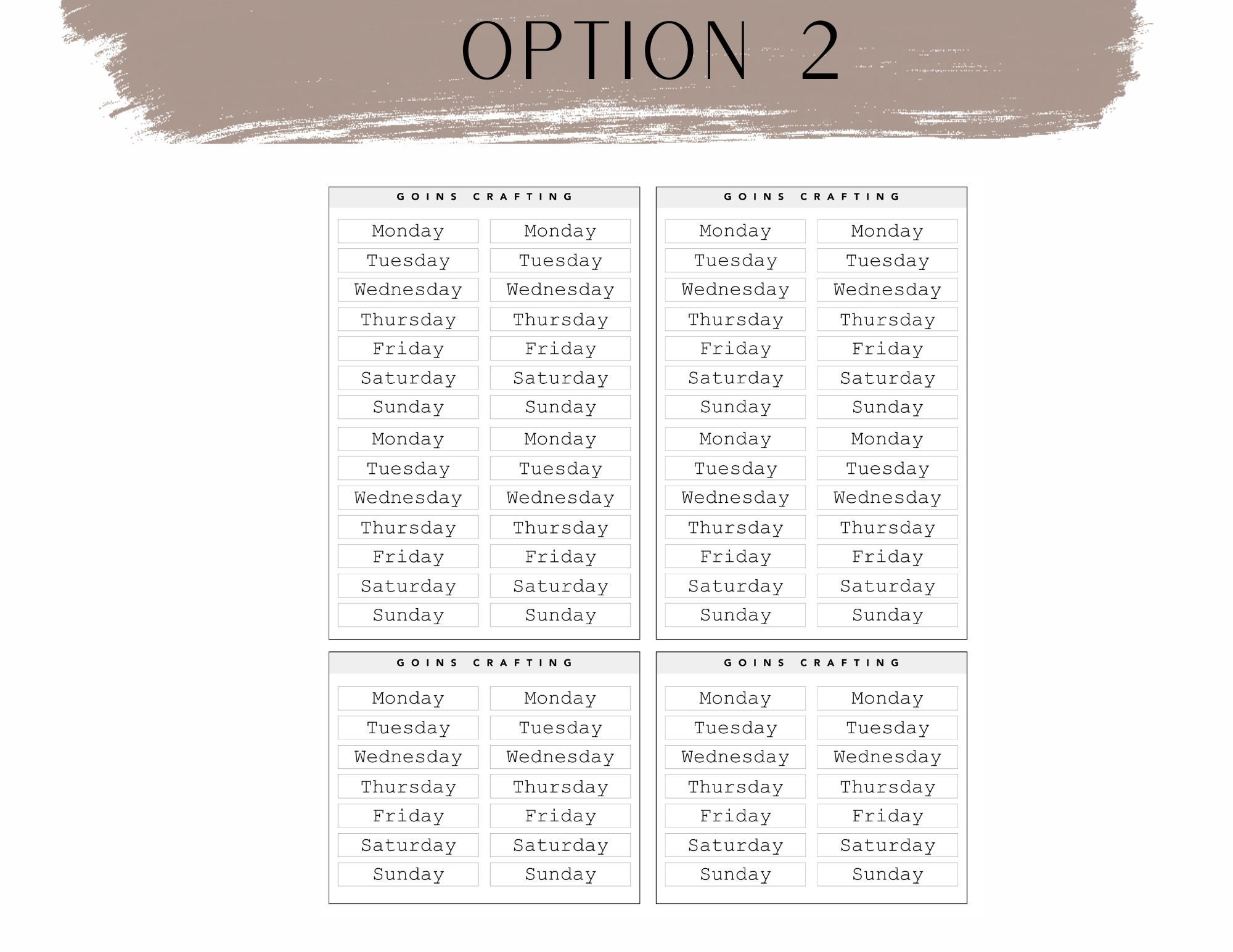 Standard Size Days of the Week Headers, Minimal Planner Stickers ...