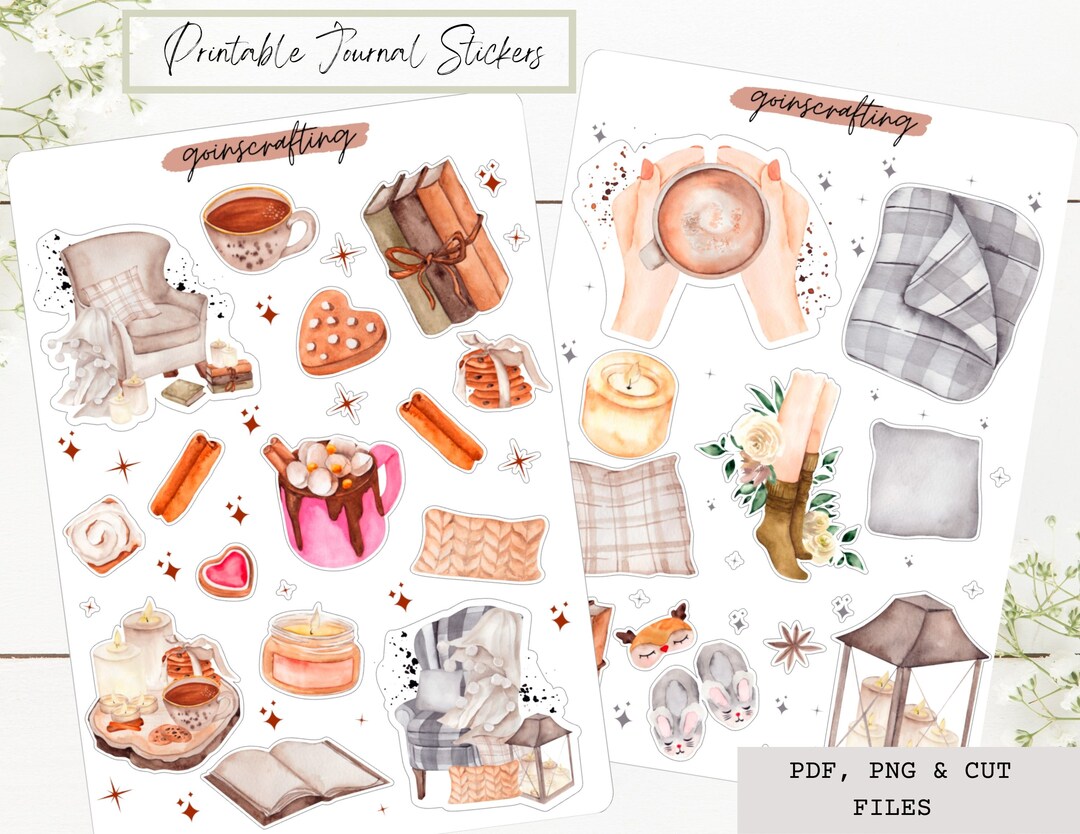 Cozy Home Sticker Kit, Journaling Stickers, Bullet Journal, Digital ...
