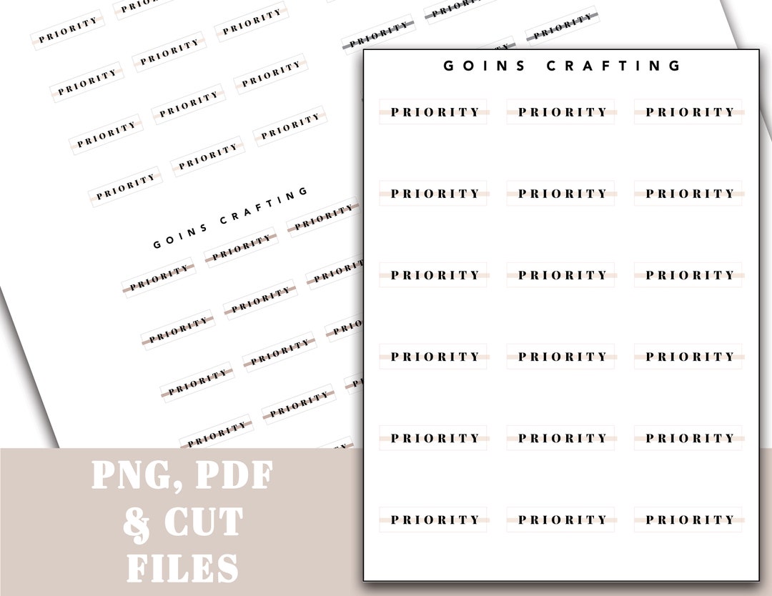 PRIORITY Highlighted Script, Minimal Planner Stickers, Journal Stickers ...