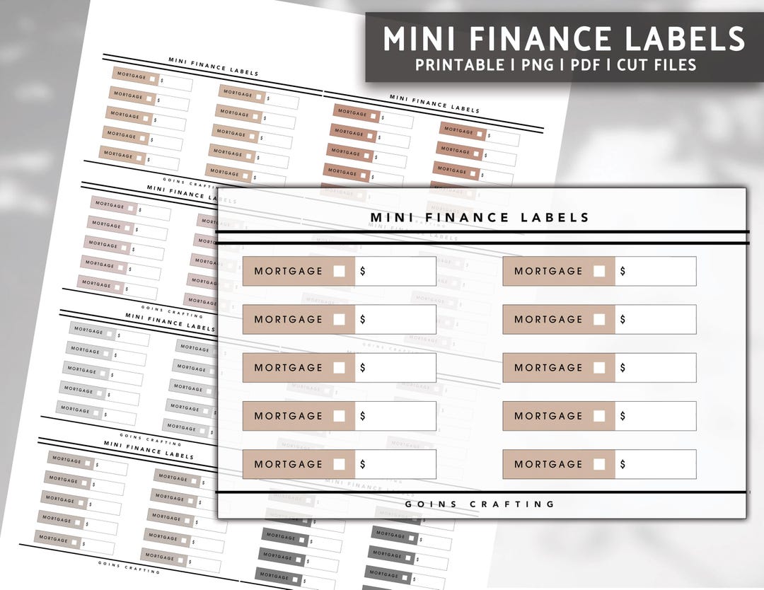 MORTGAGE Mini Finance Labels, Minimal Planner Stickers, Journal ...