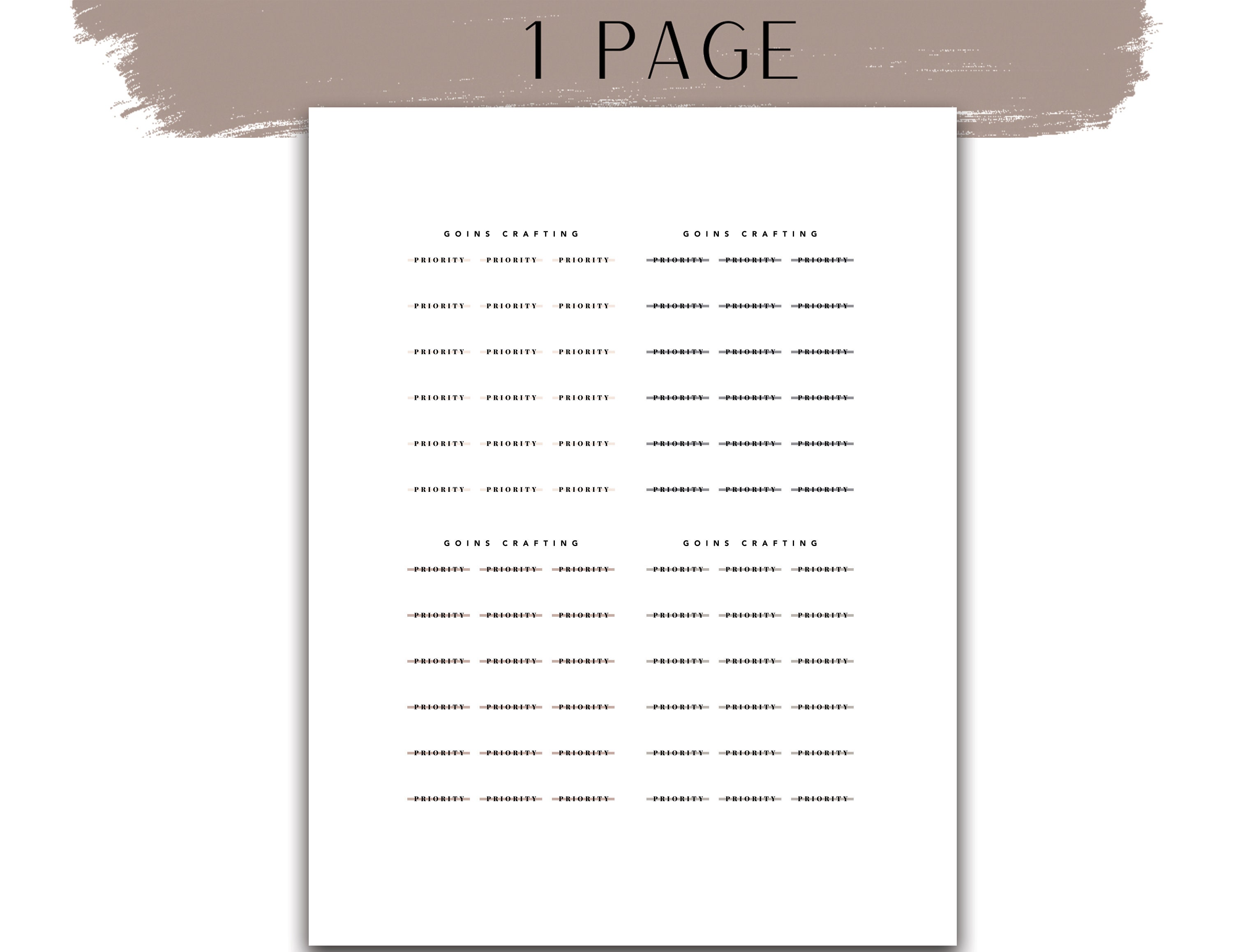 PRIORITY Highlighted Script, Minimal Planner Stickers, Journal Stickers ...