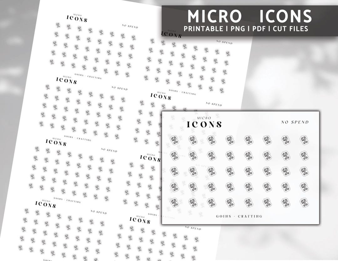 NO SPEND Icons, Icon Stickers, Minimal Planner Stickers, Journal ...