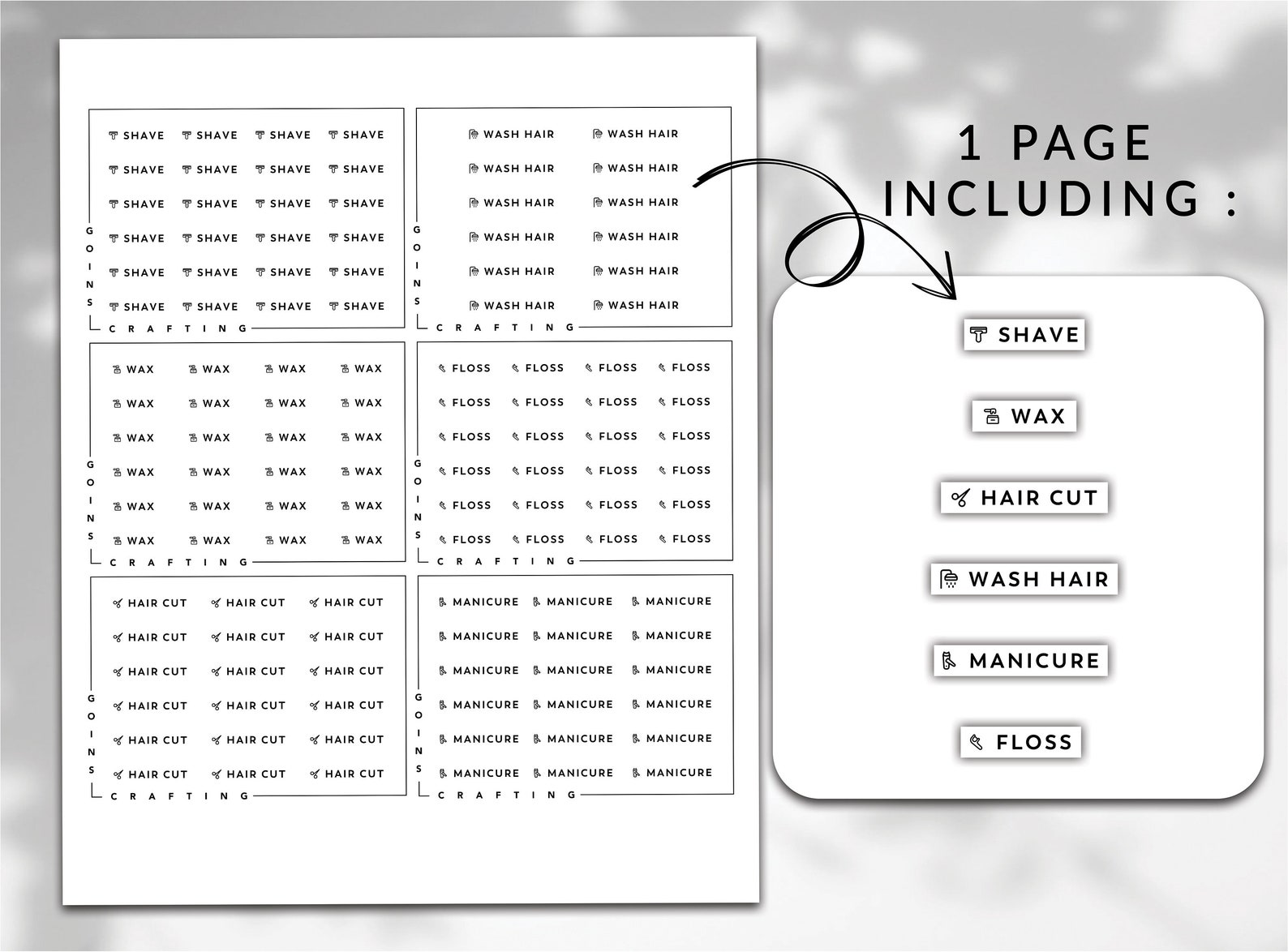 Mini Icon Labels Hygiene, Minimal Planner Stickers, Journal Stickers ...