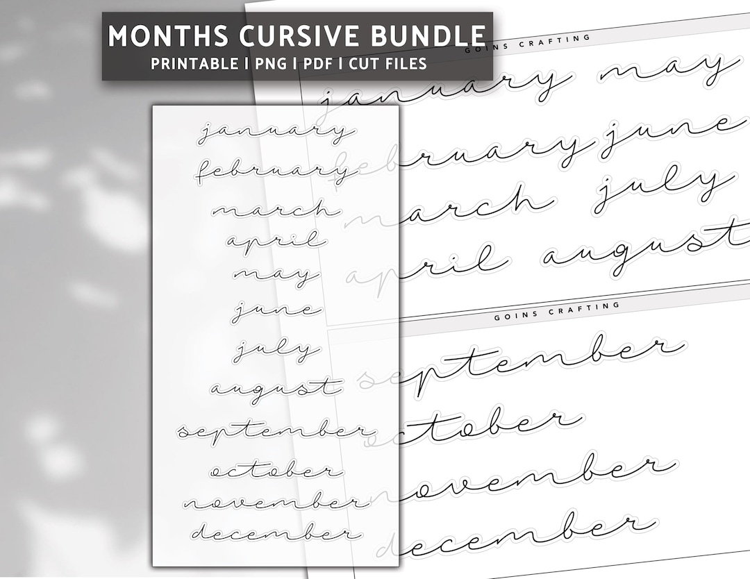Months Font #2 Bundle, Minimal Planner Stickers, Journal Stickers ...