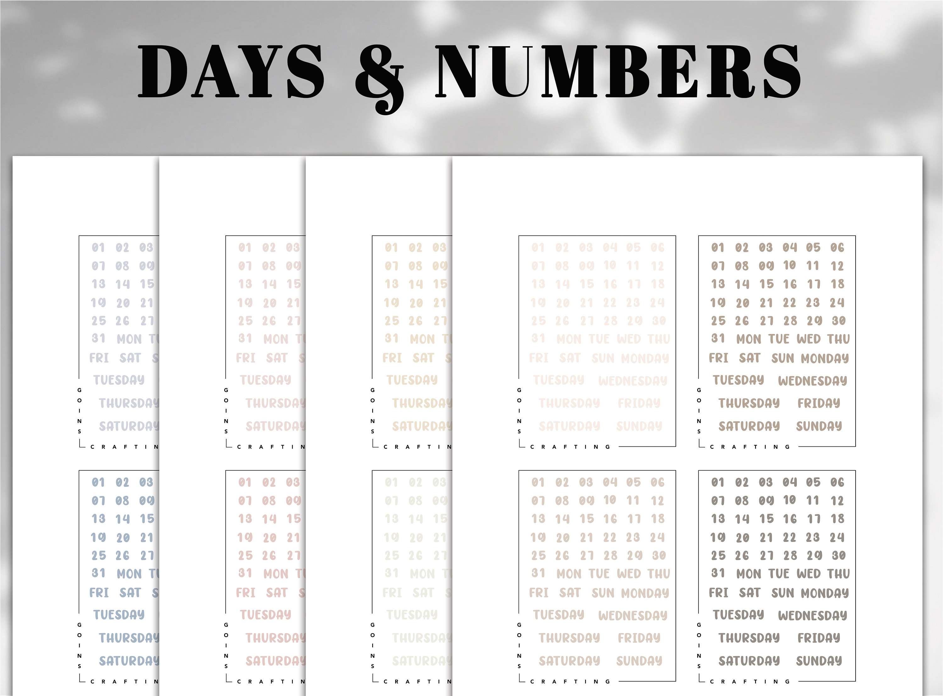 DIY SMALL Date Stickers, Stacked Dates Minimal Planner Stickers ...