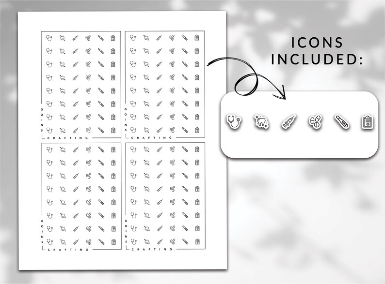 SMALL Medical Icons, Minimal Icon Stickers, Minimal Planner Stickers ...