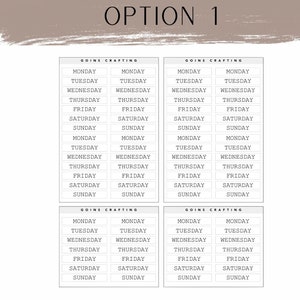 Standard Size Days of the Week Headers, Minimal Planner Stickers ...