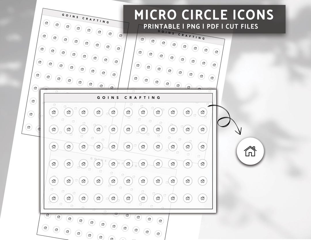 MICRO House Circle Icons, Minimal Icon Stickers, Minimal Planner ...