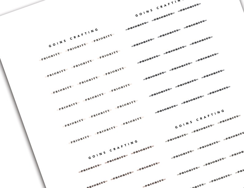 PRIORITY Highlighted Script, Minimal Planner Stickers, Journal Stickers ...