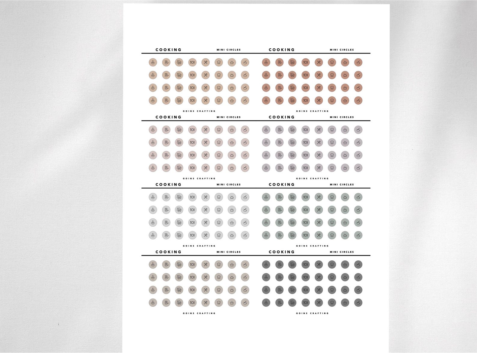 MICRO COOKING Icons, Minimal Icon Stickers, Minimal Planner Stickers ...