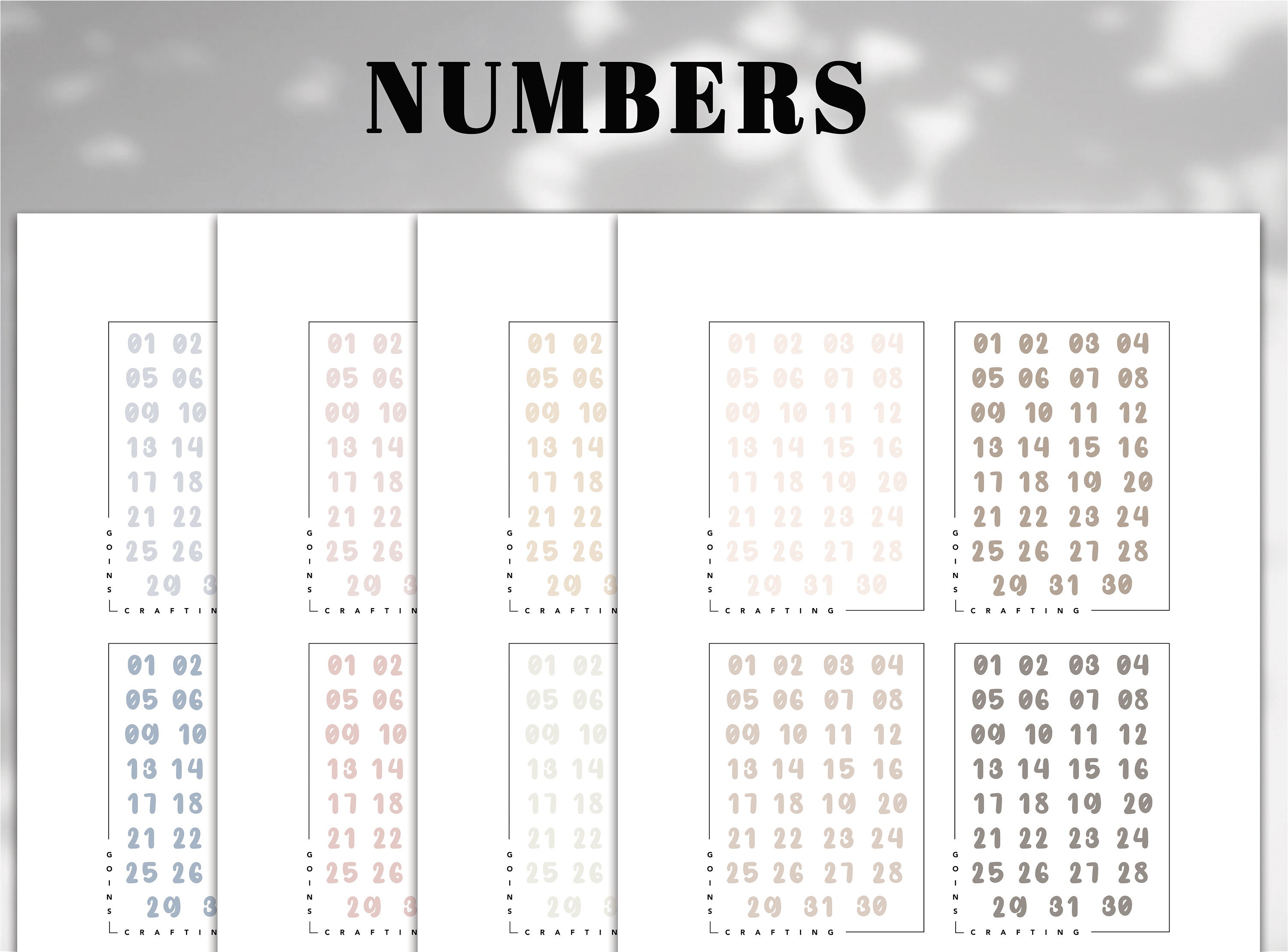 DIY Date Stickers, Stacked Dates Minimal Planner Stickers, Journal ...