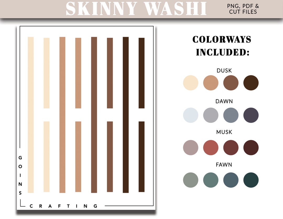 Skinny Washi, Minimal Planner Stickers, Journal Stickers, Functional ...