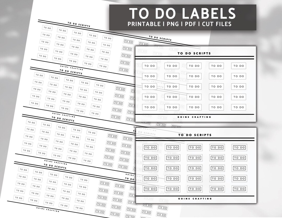 TO DO LABEL Scripts, Minimal Planner Stickers, Journal Stickers, Functional Stickers, Digital ...