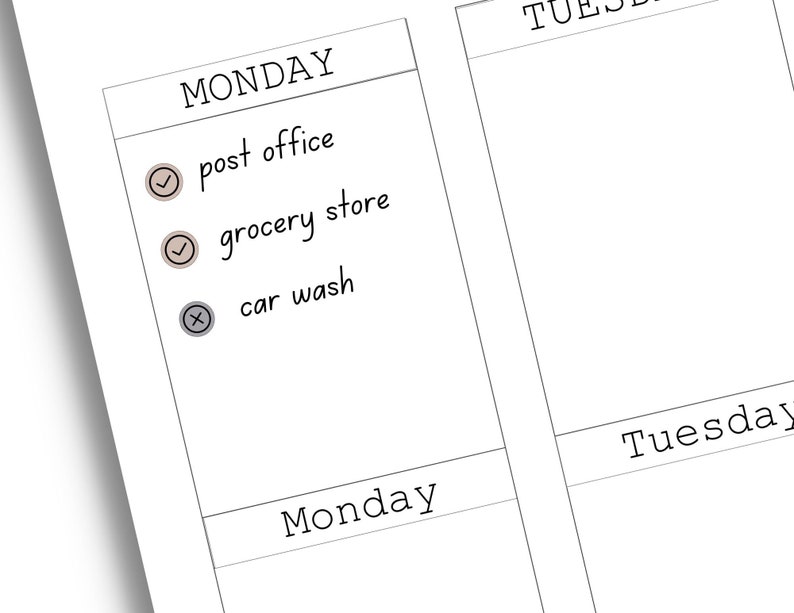 Standard Size Days of the Week Headers, Minimal Planner Stickers ...