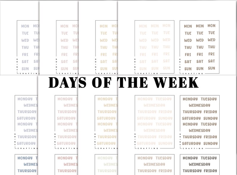 DIY Date Stickers, Stacked Dates Minimal Planner Stickers, Journal ...