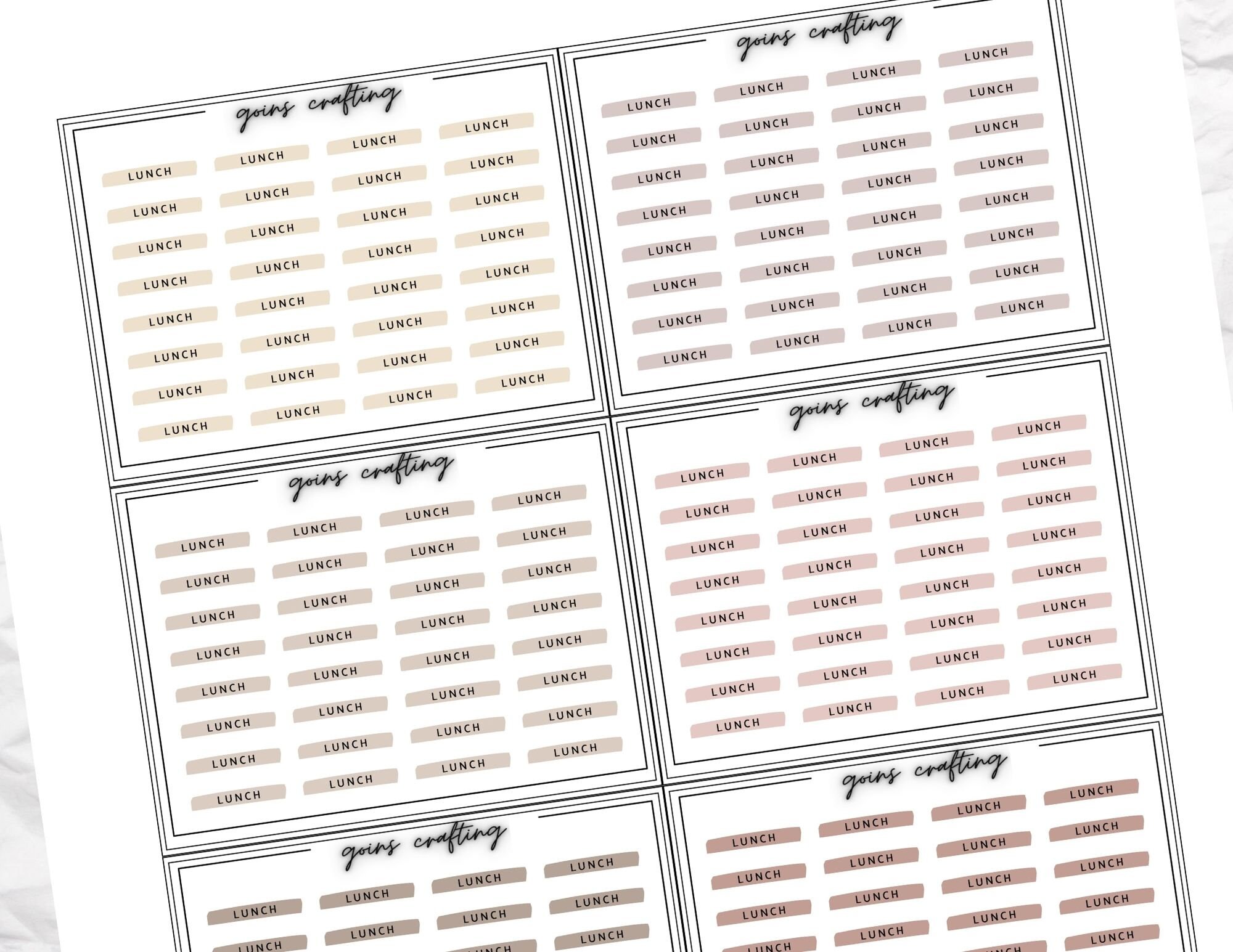 MICRO Lunch Stickers Script Header Stickers Minimal Planner - Etsy