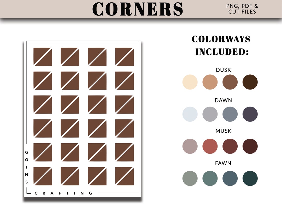 Corners, Minimal Planner Stickers, Journal Stickers, Functional ...