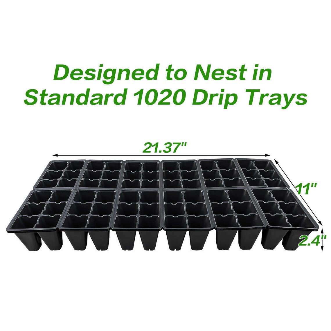 144 Cells 24 Trays 6 Cells Seedling Start Trays with Drain | Etsy