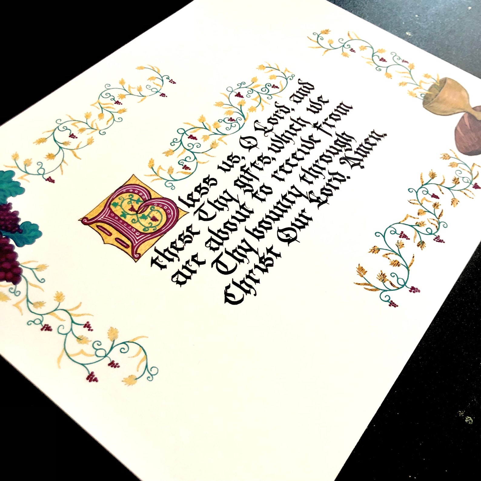 Prayer Before Meals LATIN, Catholic Grace Food Blessing Prayer, Bless ...