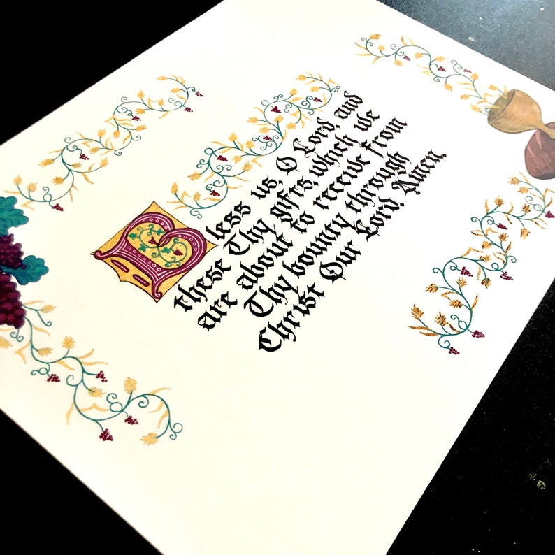 Prayer Before Meals LATIN Catholic Grace Food Blessing - Etsy