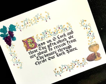 Grace Before Meals Print Bless Us O Lord, Catholic, Traditional, Prayer ...