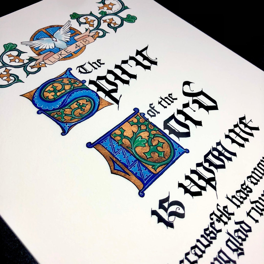 Glad Tidings Luke 4:18 Bible Quote Calligraphy, Gift for Confirmation ...