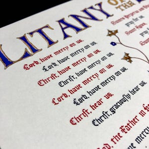 Litany of Saints - Illuminated Calligraphy Print - Confirmation Gift ...