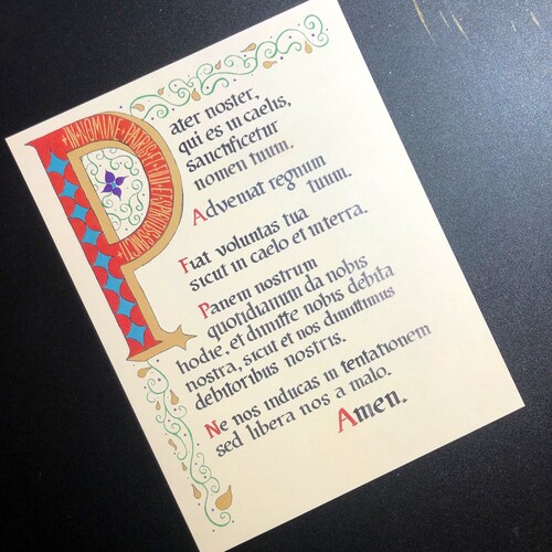 Pater Noster Latin Prayer Printable Catholic Our Father - Etsy