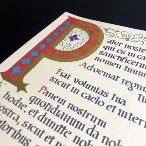 Pater Noster Latin Our Father Catholic Prayer Calligraphy, Catholic ...