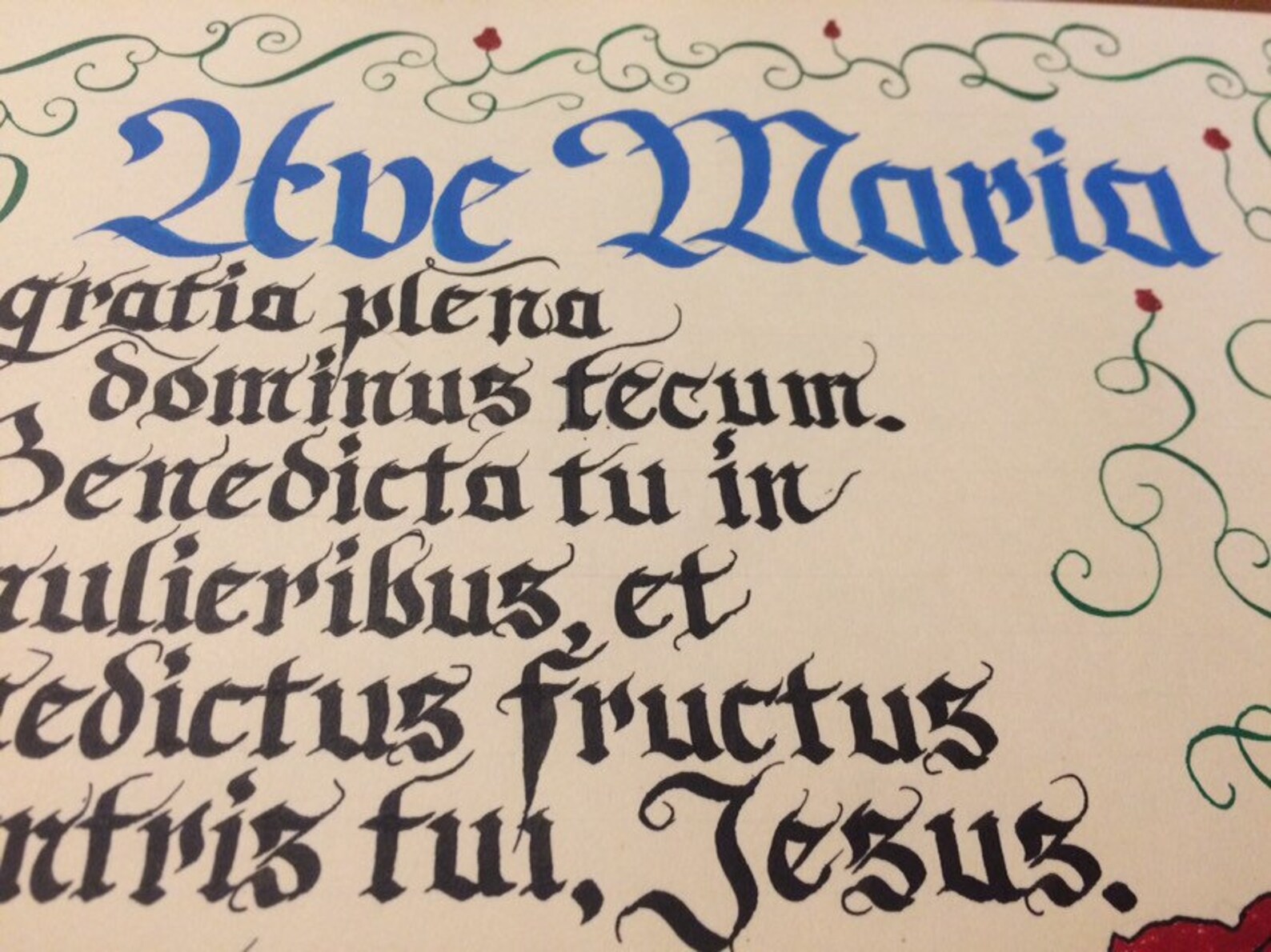 Ave Maria Latin Hail Mary Calligraphy Letters to the Lord | Etsy
