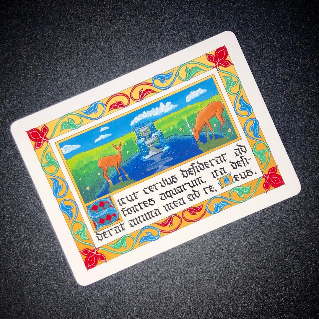 Sicut Cervus Print - Psalm 42:1 "as the Deer" Bible Quote Calligraphy ...