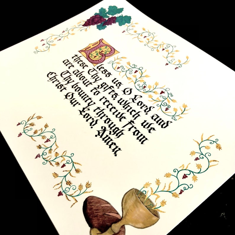 Prayer Before Meals LATIN Catholic Grace Food Blessing - Etsy