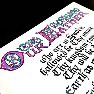 Our Father the Lord's Prayer, Catholic Prayer Calligraphy Print ...