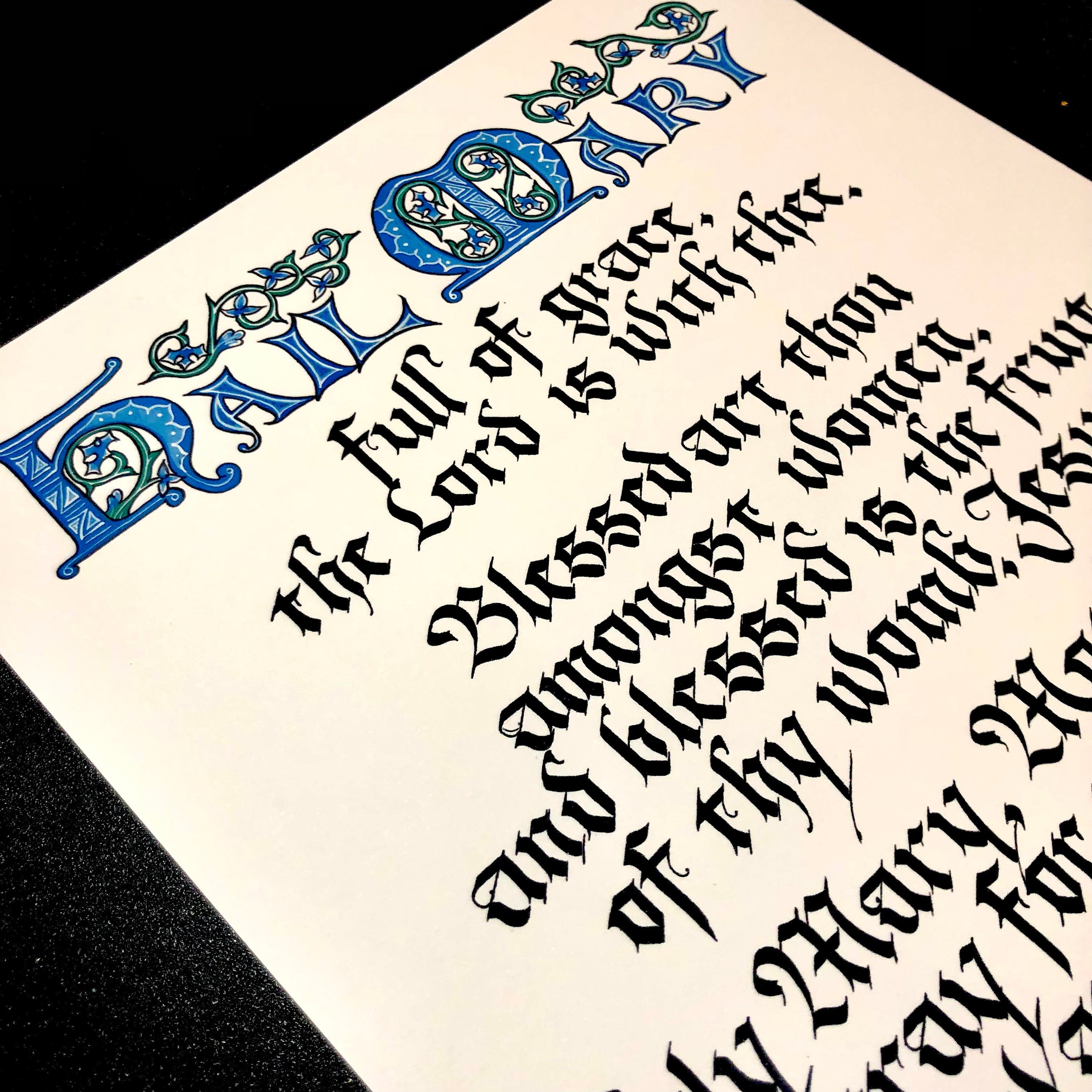 Hail Mary Angelic Salutation Catholic Illuminated - Etsy