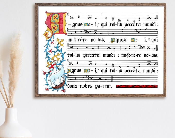 Agnus Dei - Lamb of God Gregorian Chant Illuminated Calligraphy ...