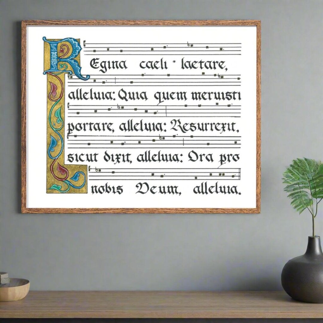 Regina Caeli - Illuminated Calligraphy Gregorian Chant, Catholic Easter ...