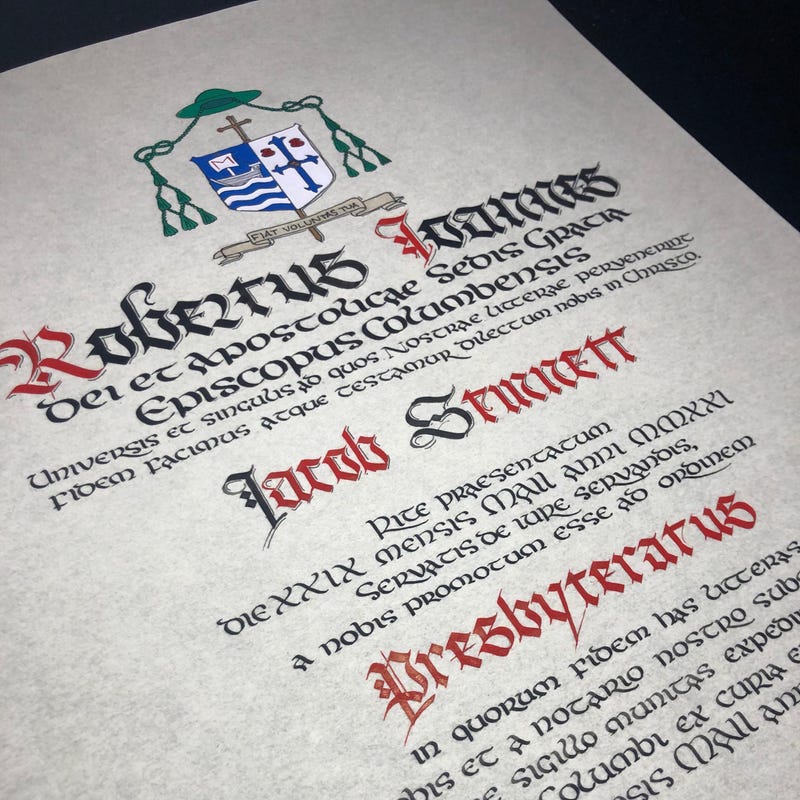 Deacon Emeritus Certificate - Etsy