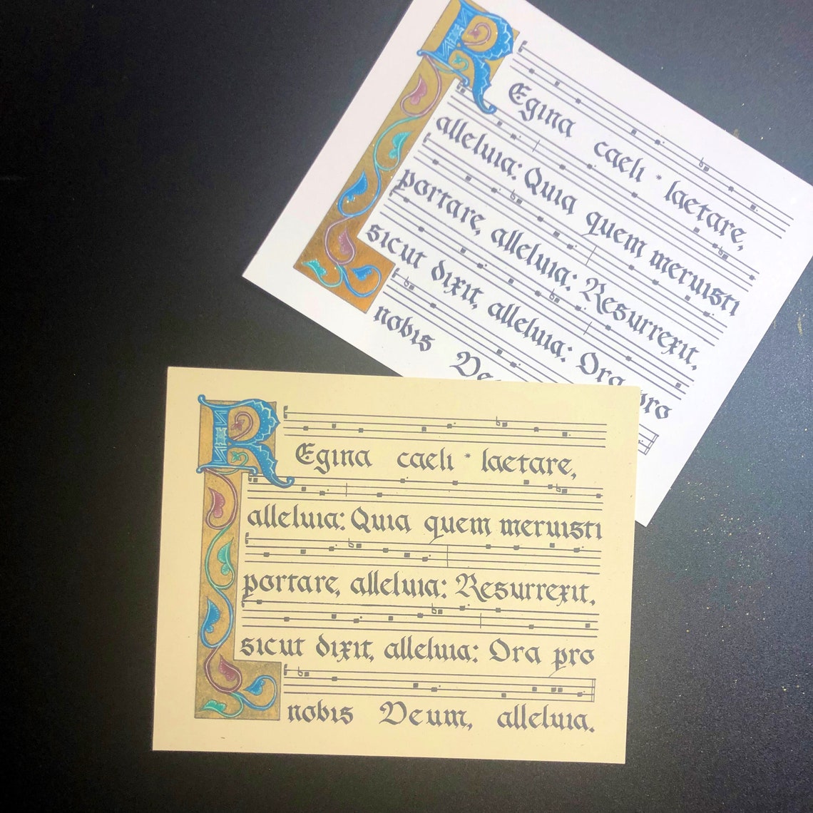 Regina Caeli Illuminated Calligraphy Gregorian Chant | Etsy