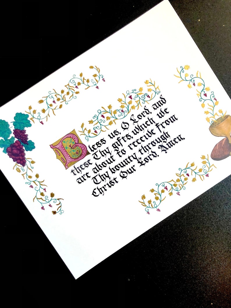 Prayer Before Meals LATIN Catholic Grace Food Blessing - Etsy