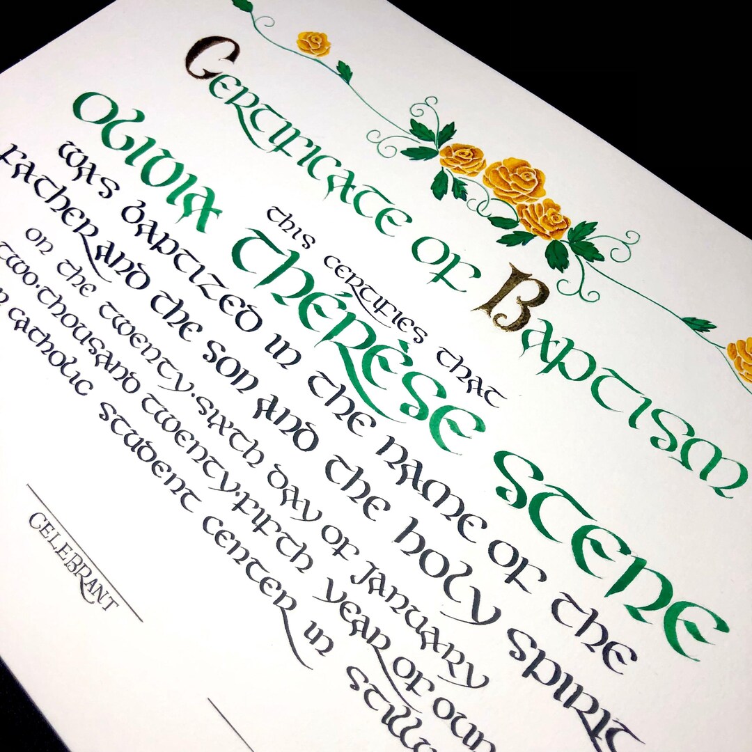 Handwritten Confirmation Certificate - Etsy