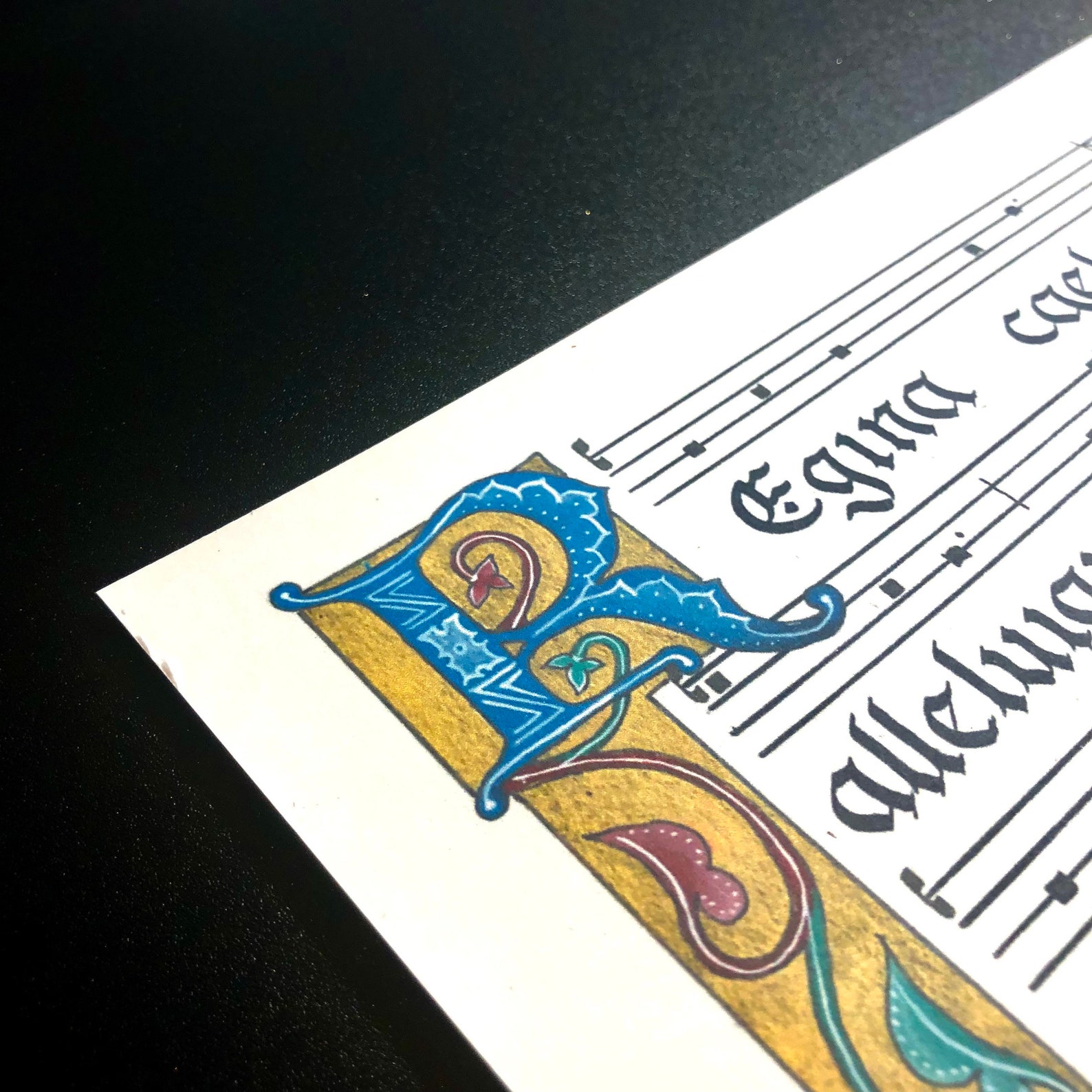 Regina Caeli Illuminated Calligraphy Gregorian Chant | Etsy