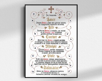 Priest's Vesting Prayers, English or Latin Clergy Prayers Before Mass ...