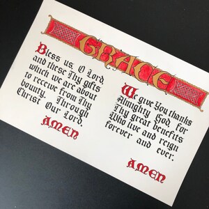 Grace Prayers Before and After Meals Bless Us, O Lord Calligraphy ...