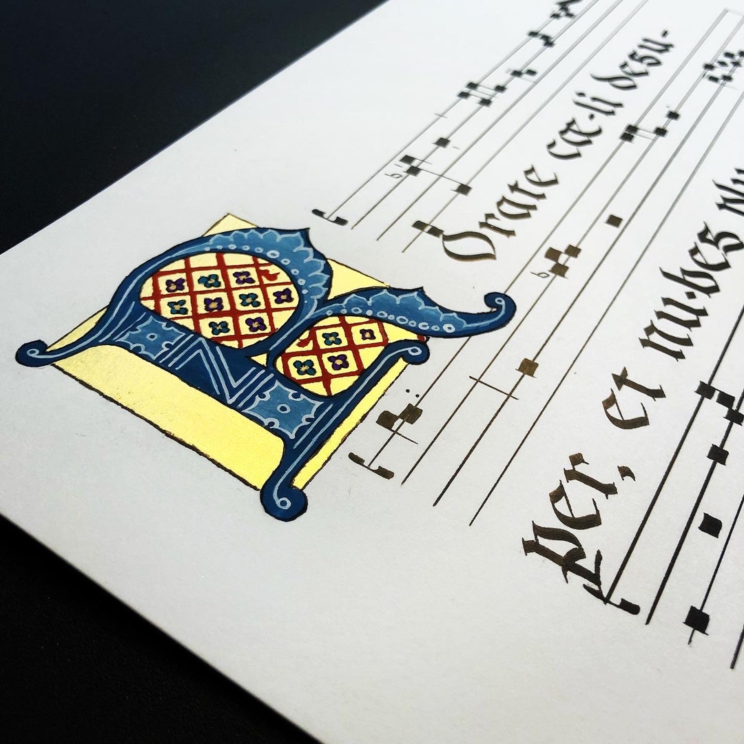 Custom Gregorian Chant Traditional Catholic Prayer and Hymn Calligraphy ...