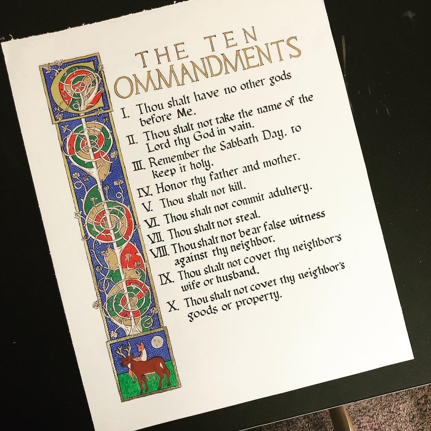 The Ten Commandments Catholic Calligraphy Wall Art - Etsy Canada