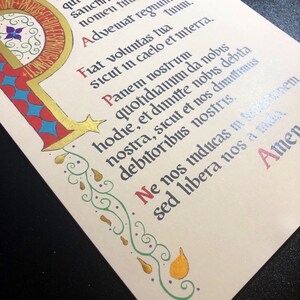 Pater Noster Latin Our Father Catholic Prayer Calligraphy, Catholic ...