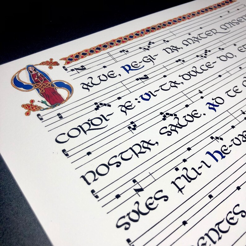 Salve Regina Gregorian Chant Print: Dominican Tone, Our Lady Undoer of ...
